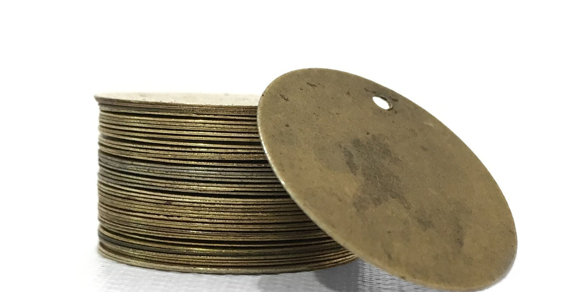 200 Round Antique Bronze Tone Metal Stamping Blanks 20mm — Craft Making ...