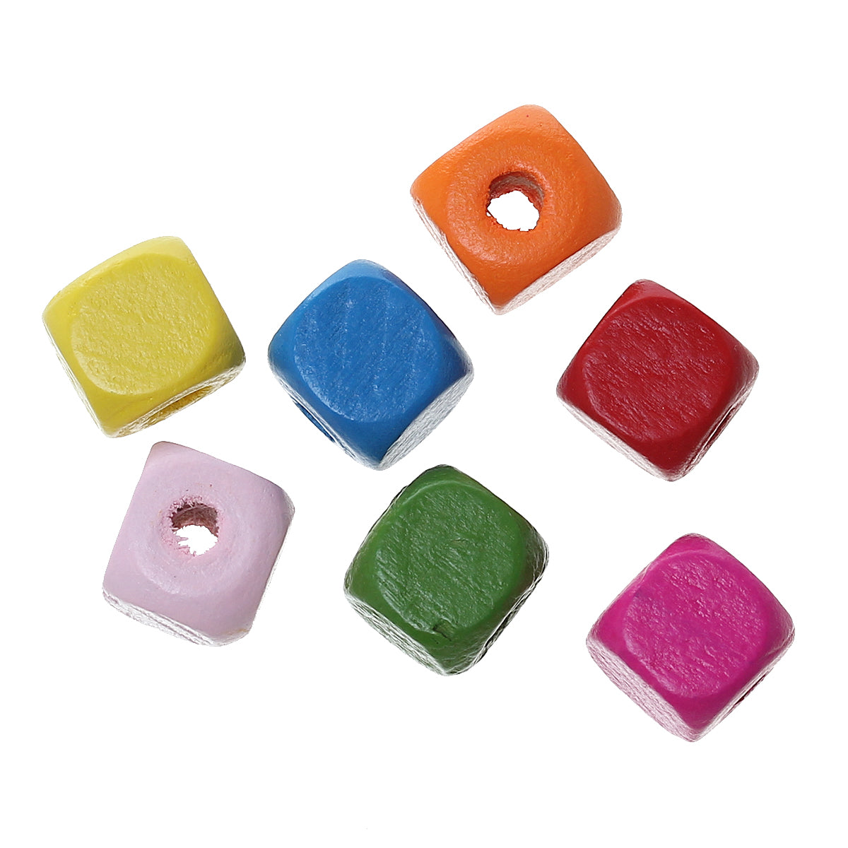 900 Multicolor Square Wood Beads Bulk 10mm Square Wood Beads with 3mm ...